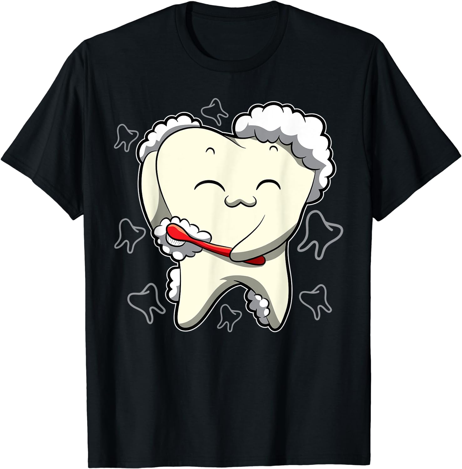 Healthy Teeth - Daily Tooth Brushing - Dentist T-Shirt Black - Walmart.com