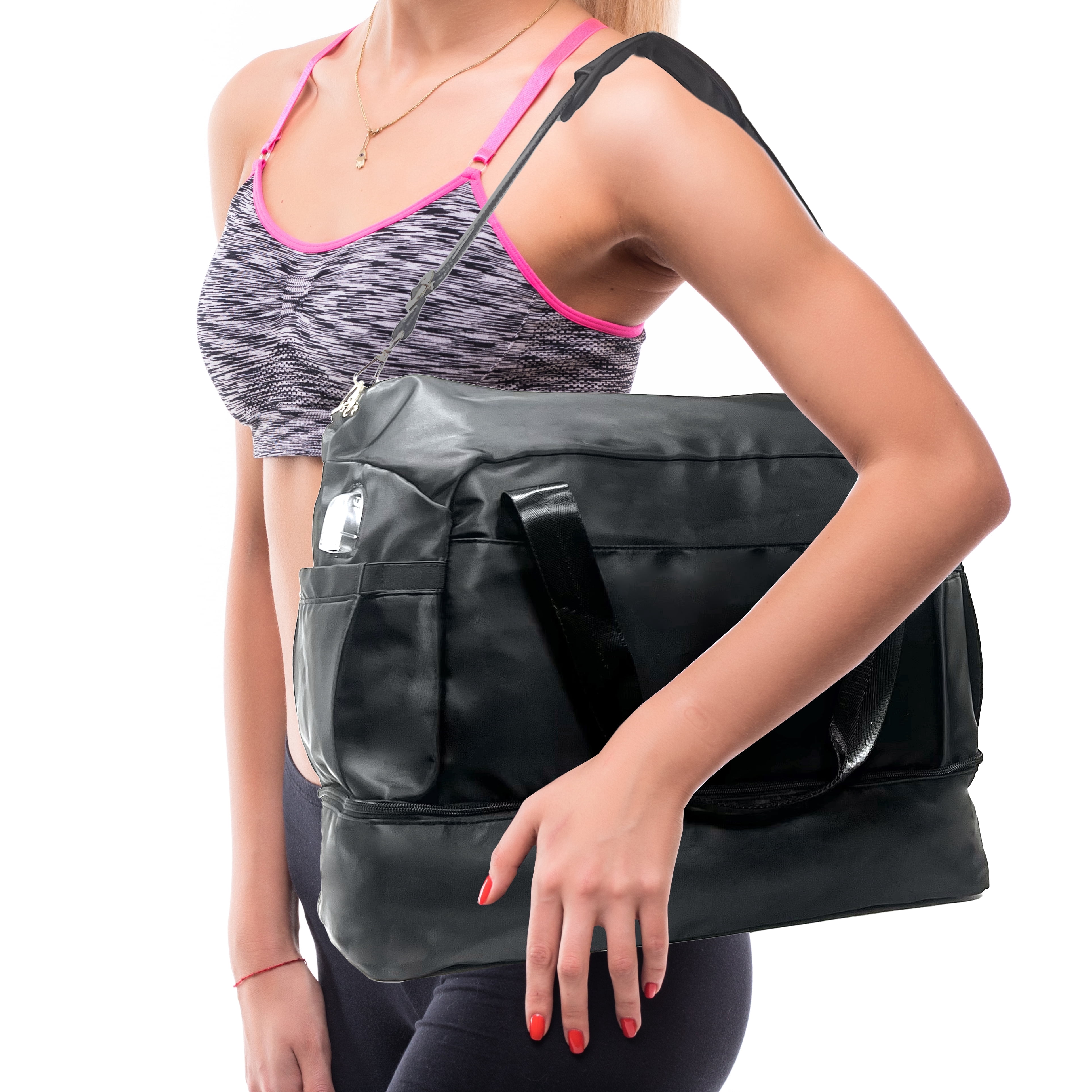 Health Trak Unisex 22" Sports Duffel Bag with Multi Pocket & Shoes ...