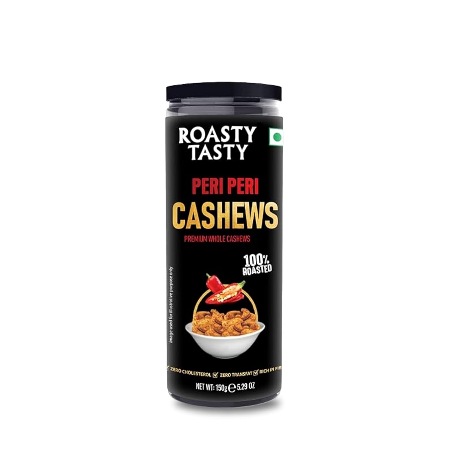 Healthy Zesty Peri Peri Flavored Cashews Roasted By Roasty Tasty 150gm ...