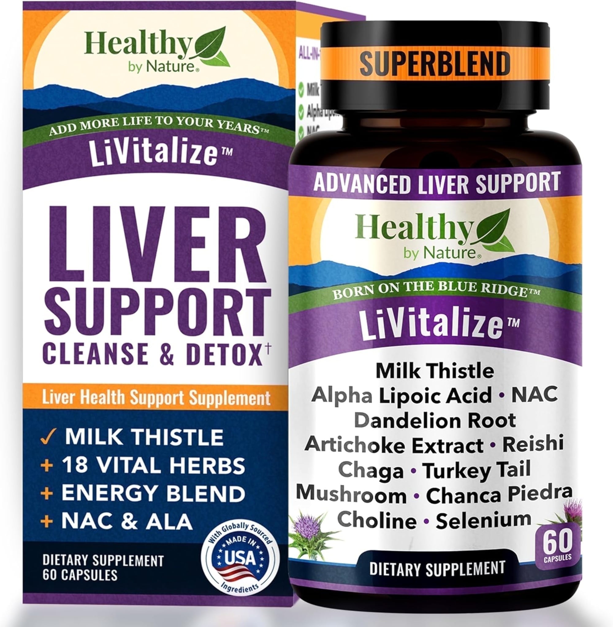 Healthy by Nature LiVitalize 28-in-1 Liver Support Supplement for Liver ...