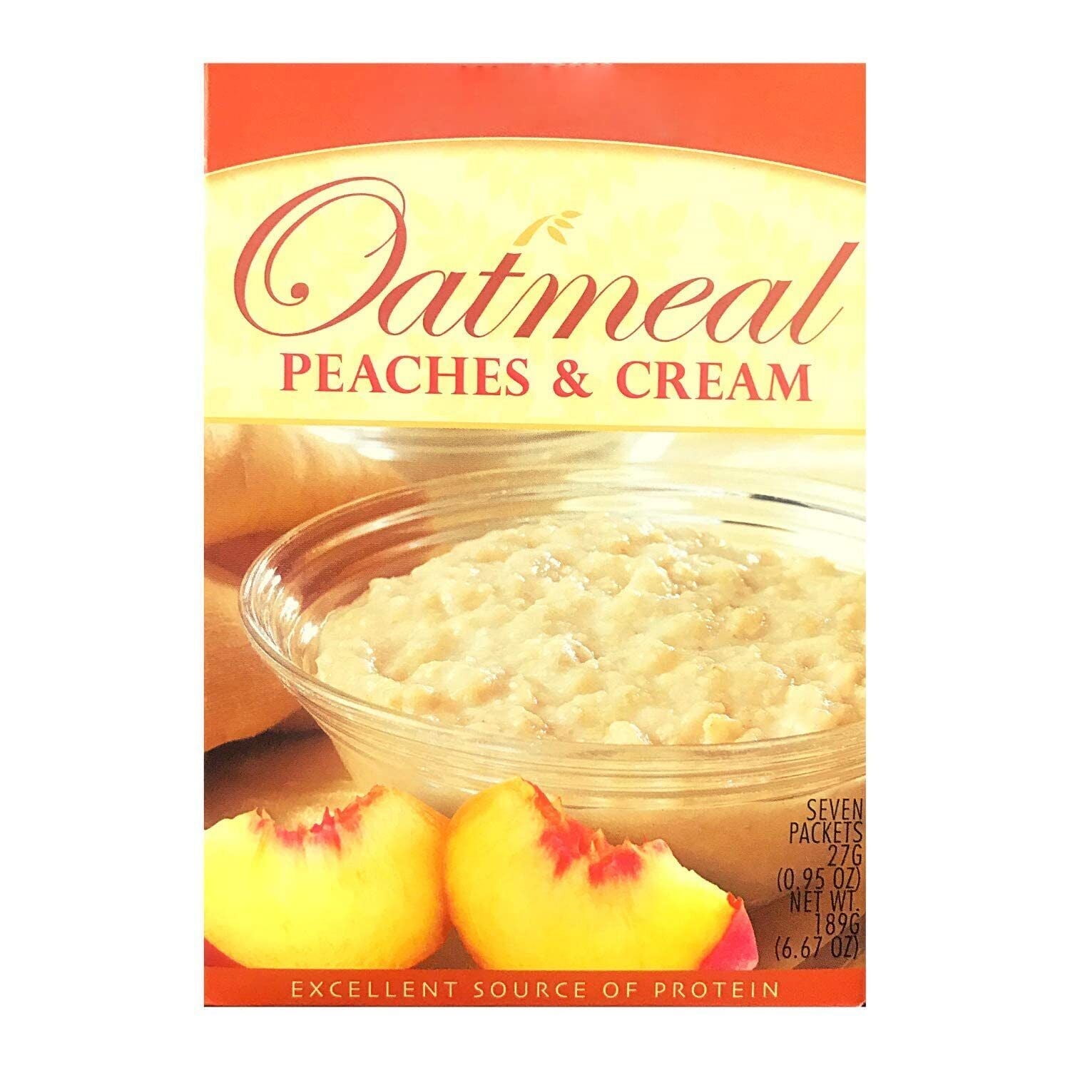 HealthyWise High Protein Peaches and Cream Oatmeal, 15g Protein, 7 ...