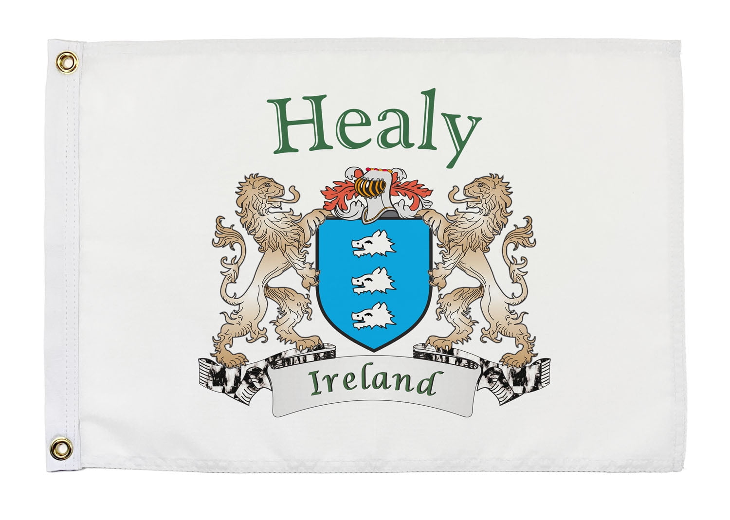 Healy Irish Coat of Arms Small White Flag - 16"x10.5" inches - Walmart.com