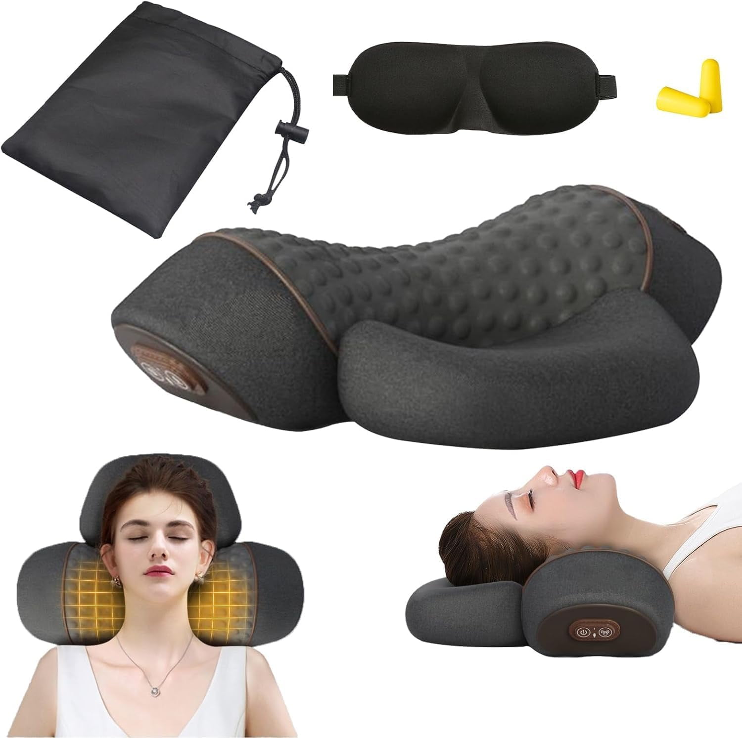 Heapls 3 in 1 Neck Massage Pillow, 2026 new 3 Function Modes - Traction ...