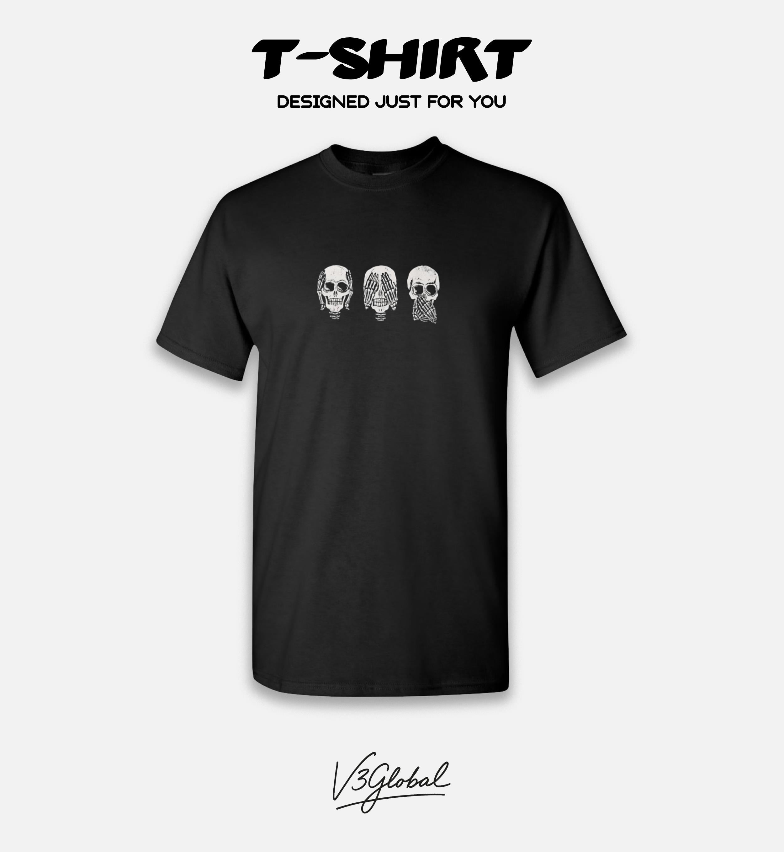 Hear See Speak No Evil Three Wise Monkeys Idea mud1017 T-Shirt, for men ...