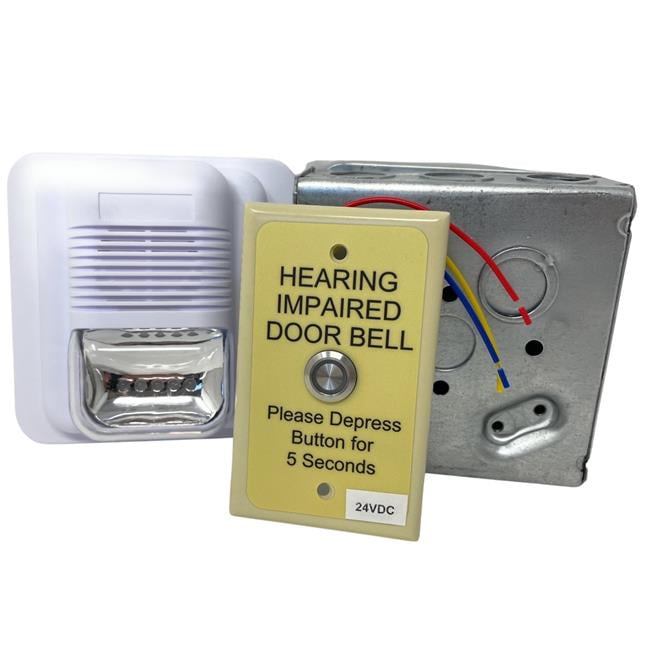 Hear World HW-HW-AVDBSK Hard-Wired 24VDC Audio Plus Visual Doorbell ...
