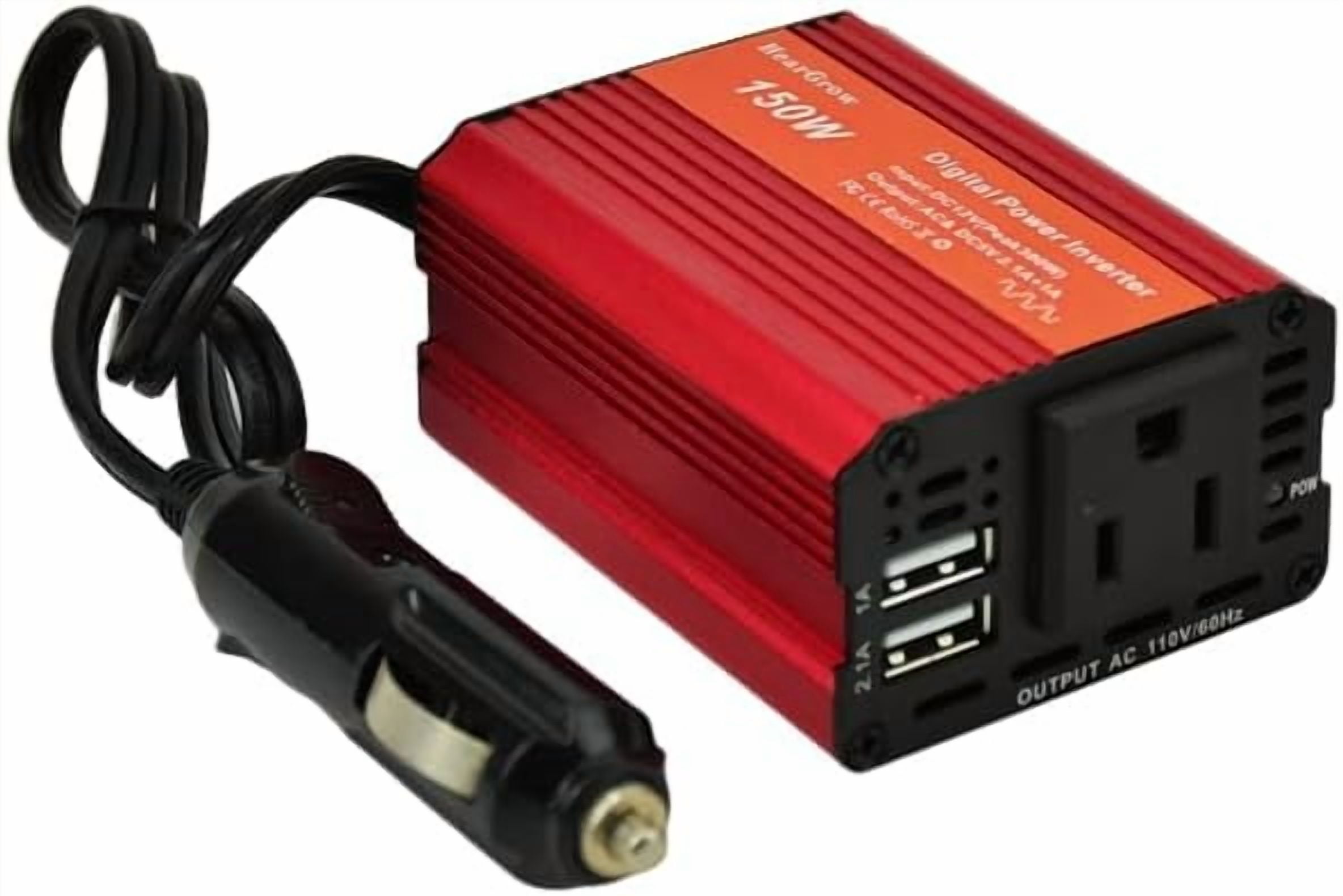 HearGrow 150W Car Power Inverter, 12V DC to 110V AC Converter Outlet ...