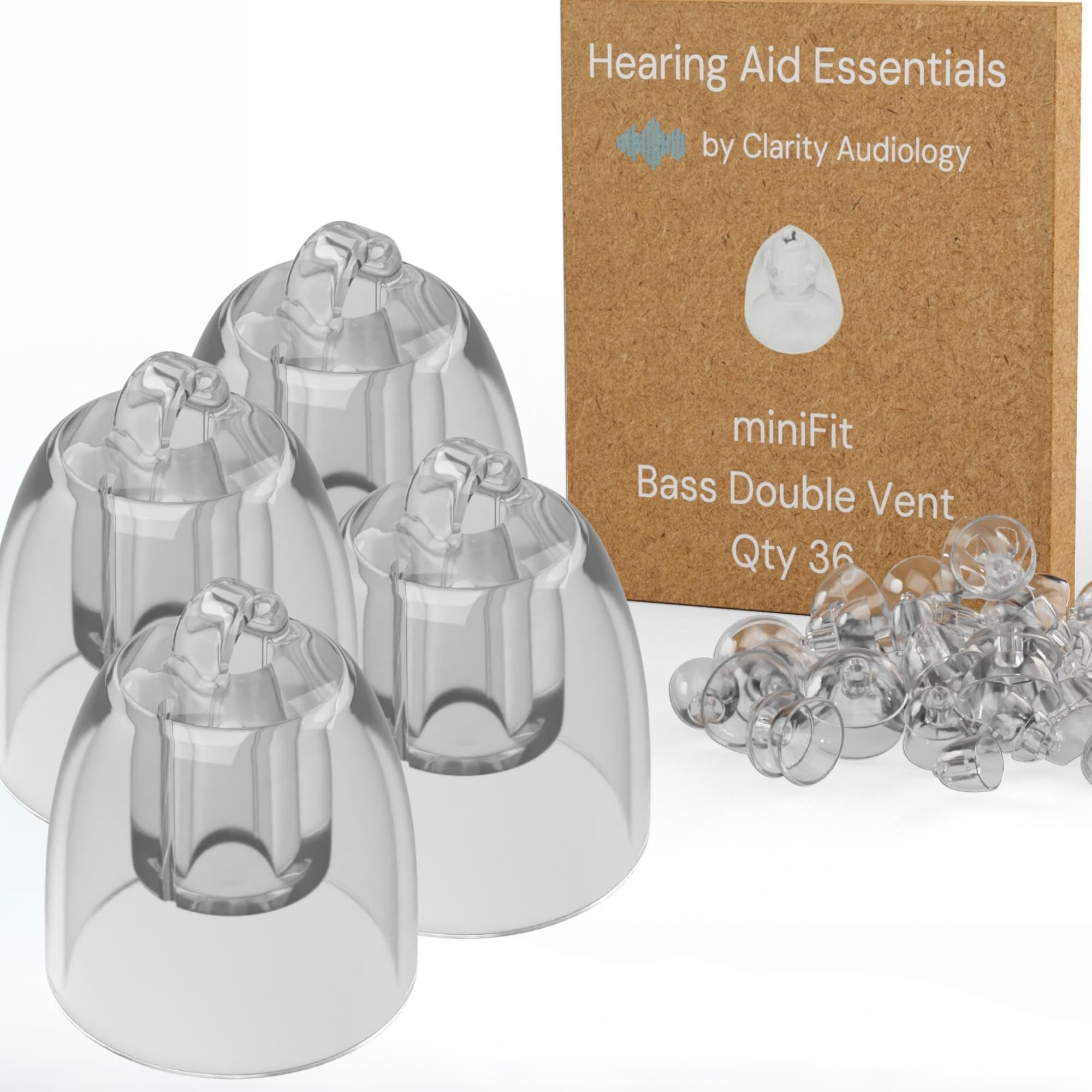 Oticon Hearing Aid Domes | Qty 36 | Minifit Bass 6MM Double Vent Domes ...