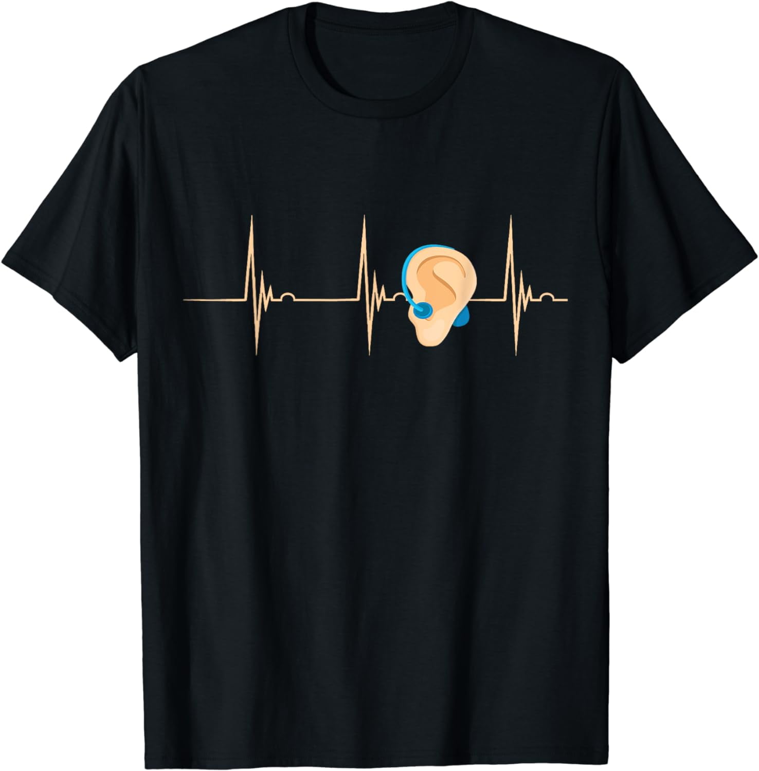 Hearing Aid Ear Deaf Awareness Heartbeat EKG Pulse Audiology T-Shirt ...