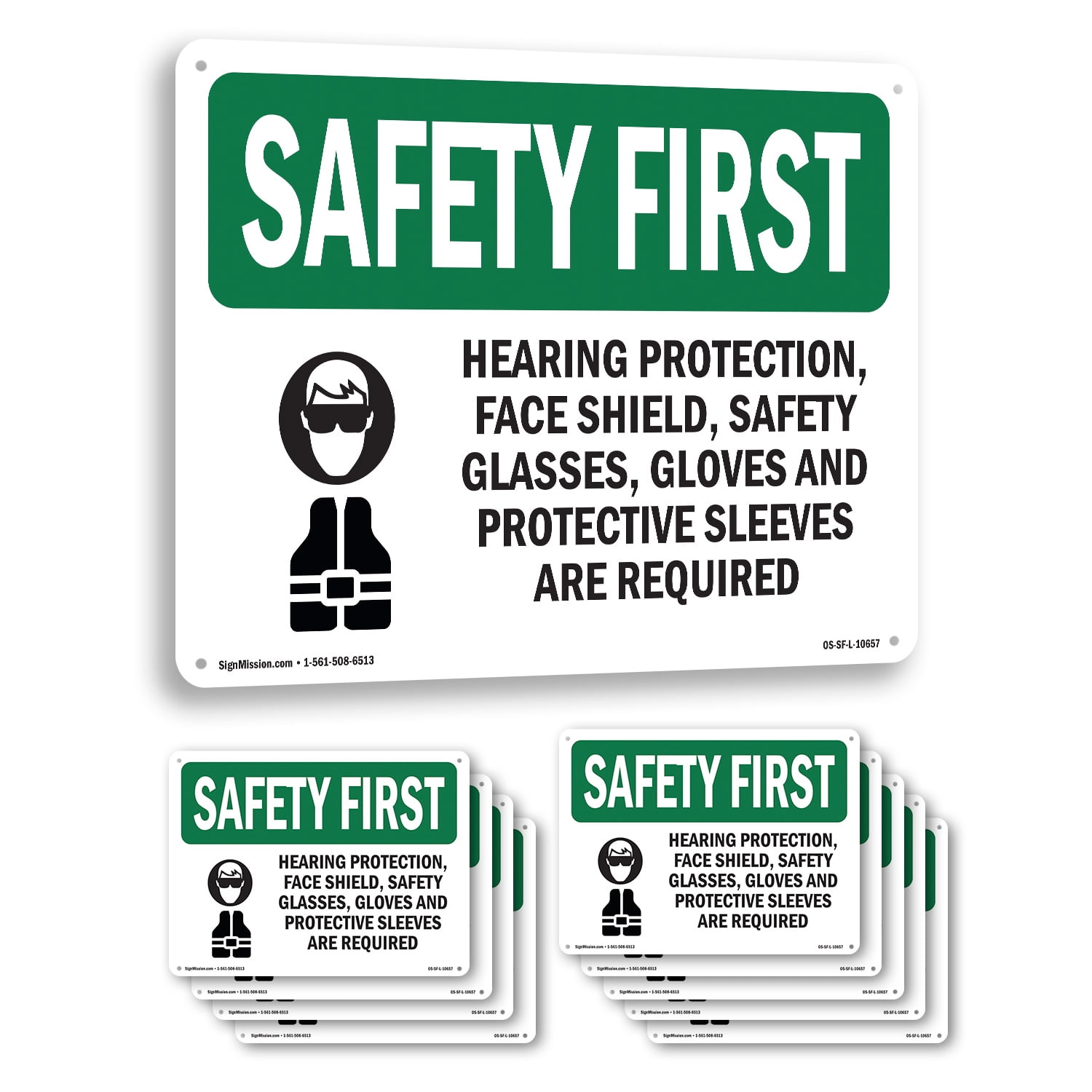 Hearing Protection Face Shield With Symbol OSHA SAFETY FIRST Aluminum ...