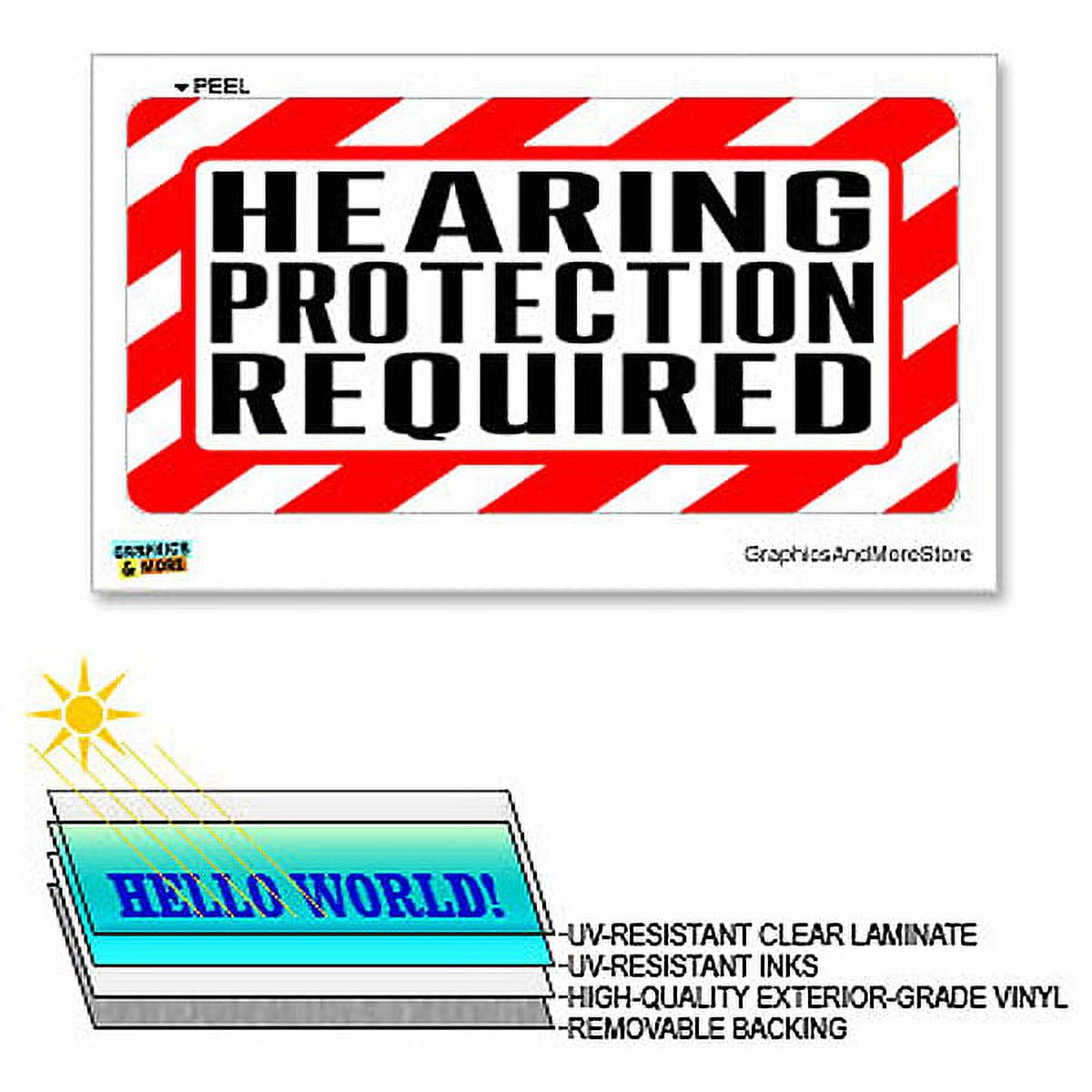 Hearing Protection Required - 12 in x 6 in - Laminated Sign Alert ...