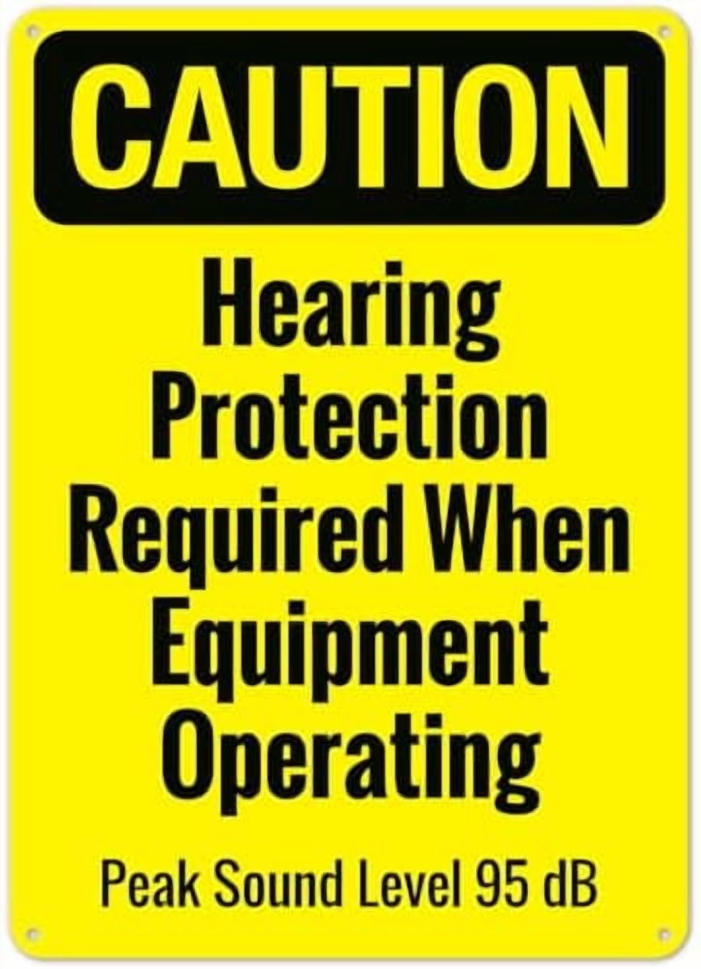 Hearing Protection Required When Equipment Operating Peak Sound Level ...