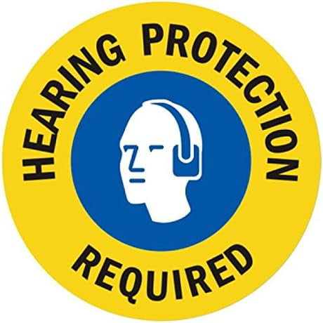 Hearing Protection Required Floor Sign , Heavy-Duty, Peel and Stick ...