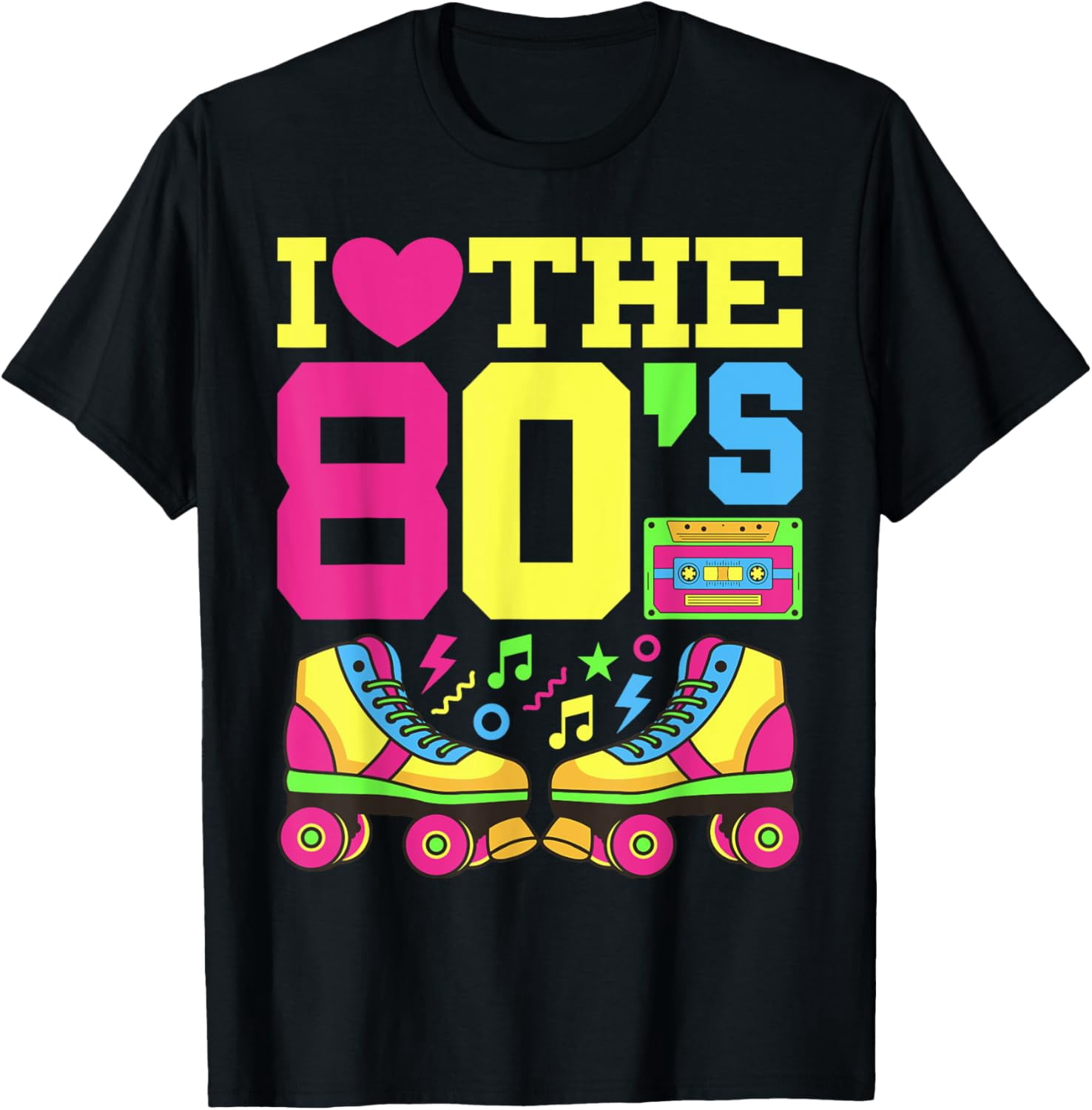 Heart 80s 1980s Fashion Theme Party Outfit Eighties Costume T-Shirt ...