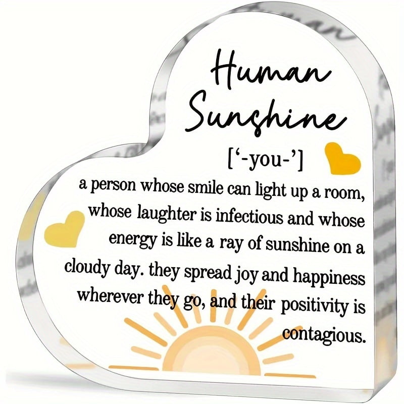 Heart Acrylic Heart Shape Decorative Human Sunshine Sign Perfect Appreciation Mom Daughter ...