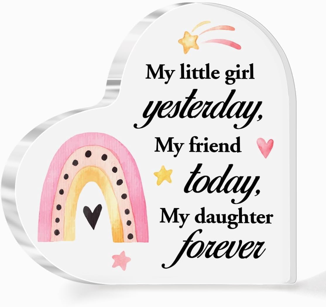 Heart Acrylic Plaque Daughter Gifts from Mom Dad,Sentimental Gifts for ...