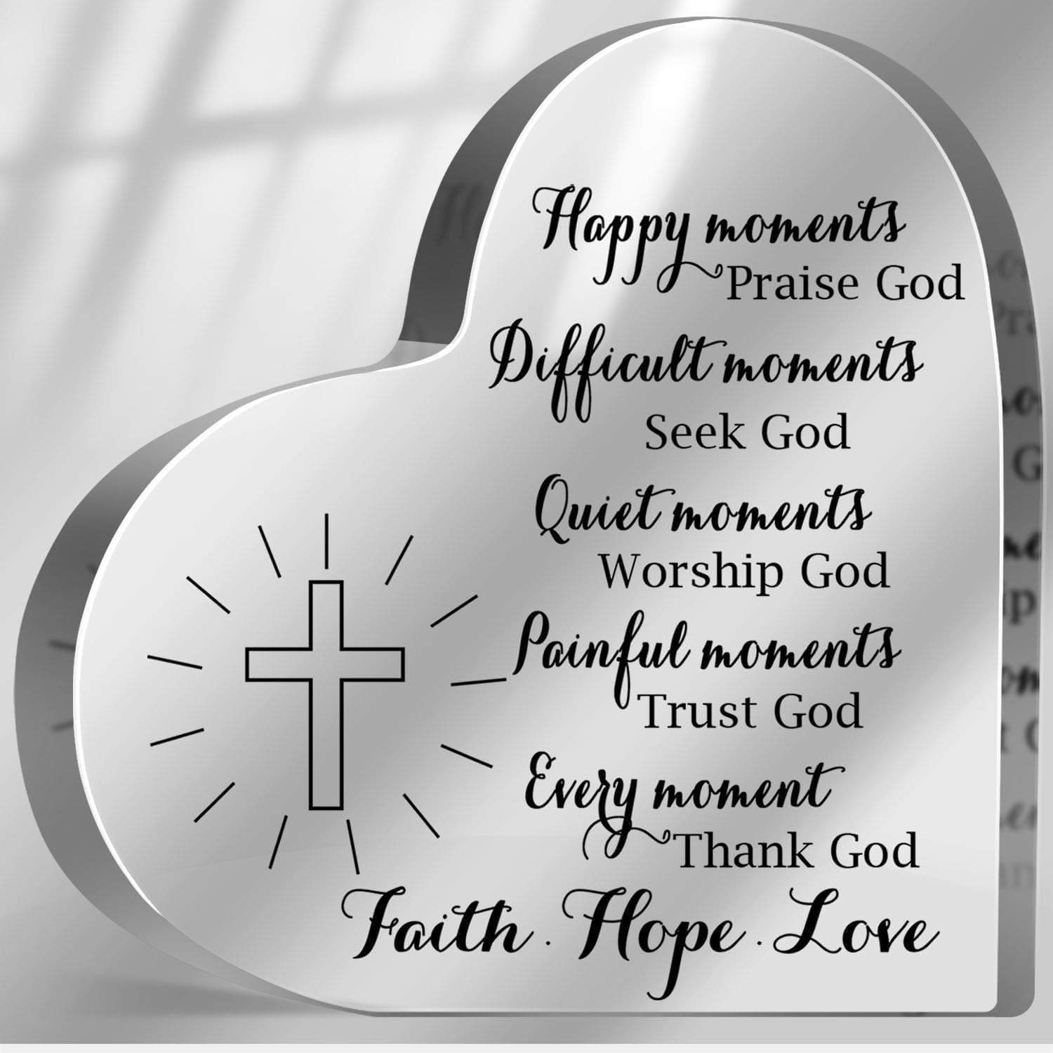 Heart Acrylic Plaque Inspirational Christian,Religious Gifts Faith ...