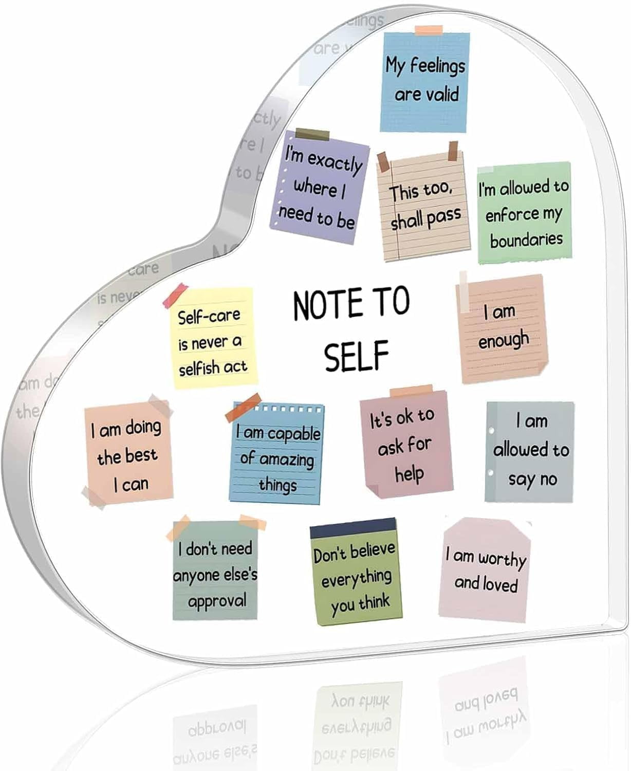 Heart Acrylic Plaque Note To Self Acrylic Sign Desk Decor,Heart Shape ...