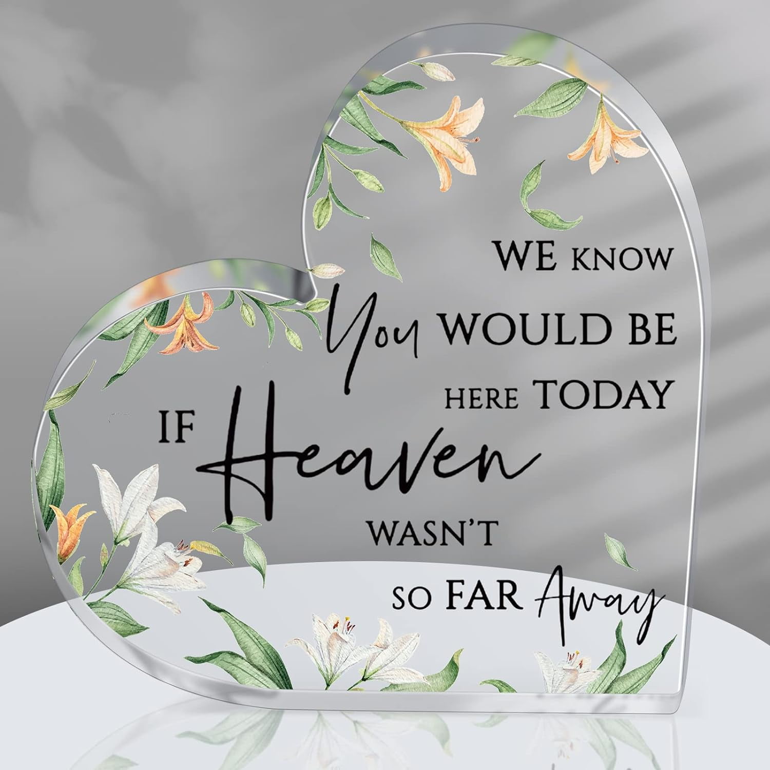 Heart Acrylic Sign In Loving Memory Of Loved One Wedding Memorial Table ...