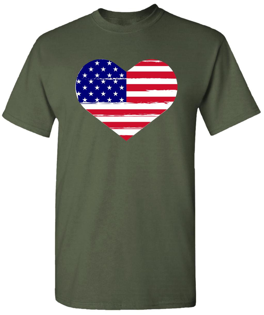 Heart American Flag Distressed Team Usa Shirt American Flag Tee Reviews ...
