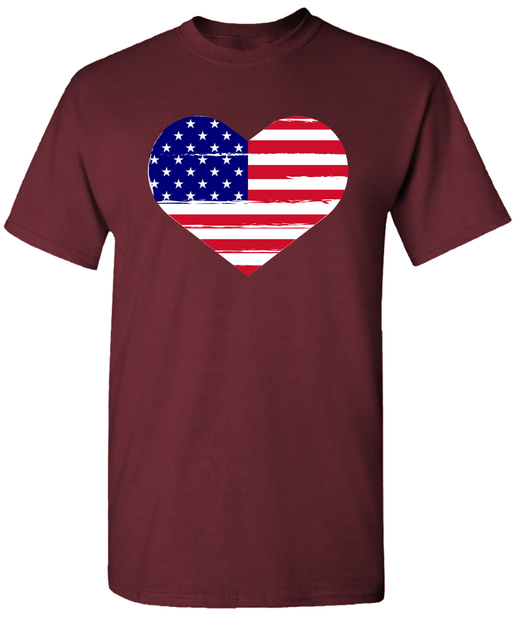 Heart American Flag Distressed Team Usa Shirt American Flag Tee Reviews ...