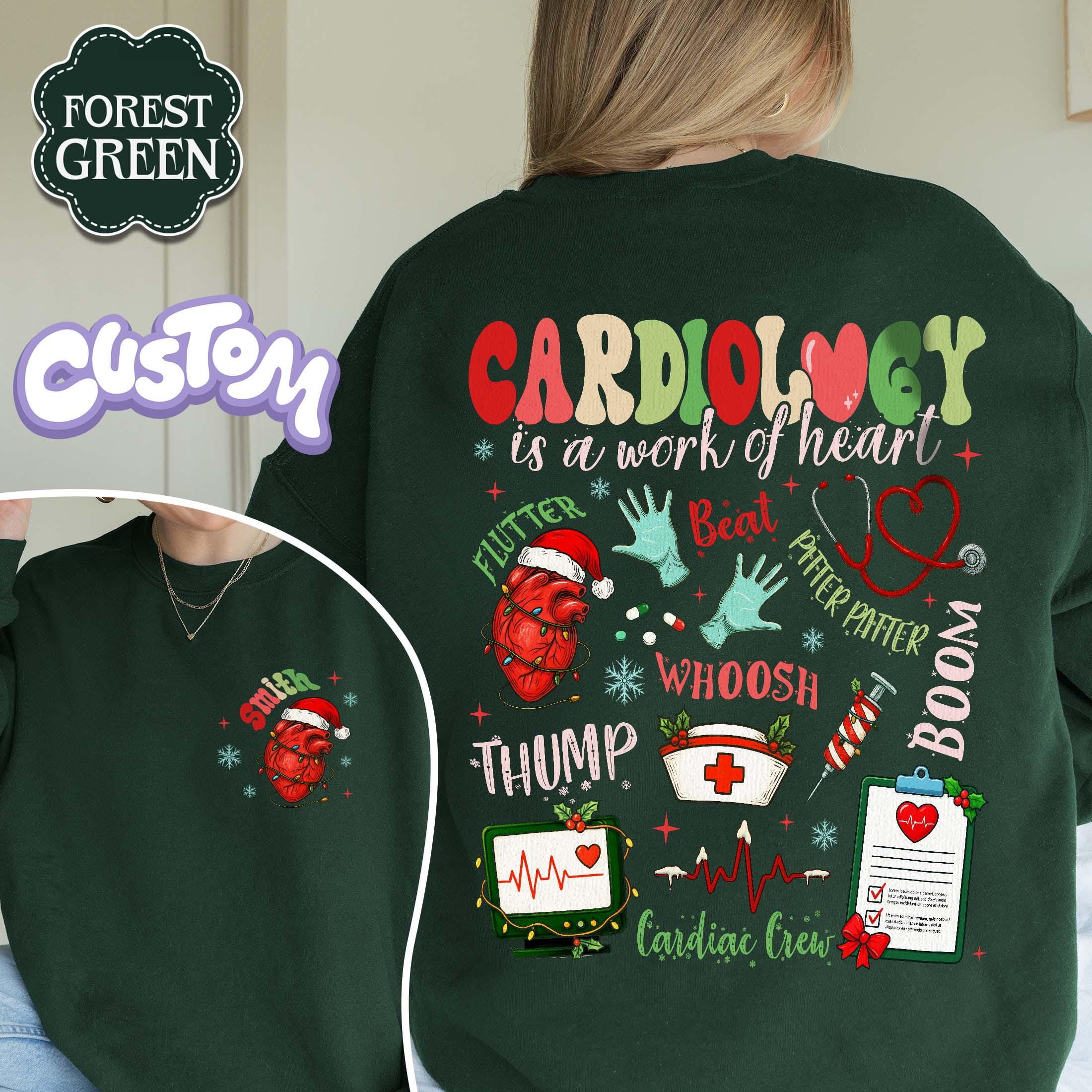 Heart Anatomy Nurse Shirt: Festive Cardiology - Walmart.com
