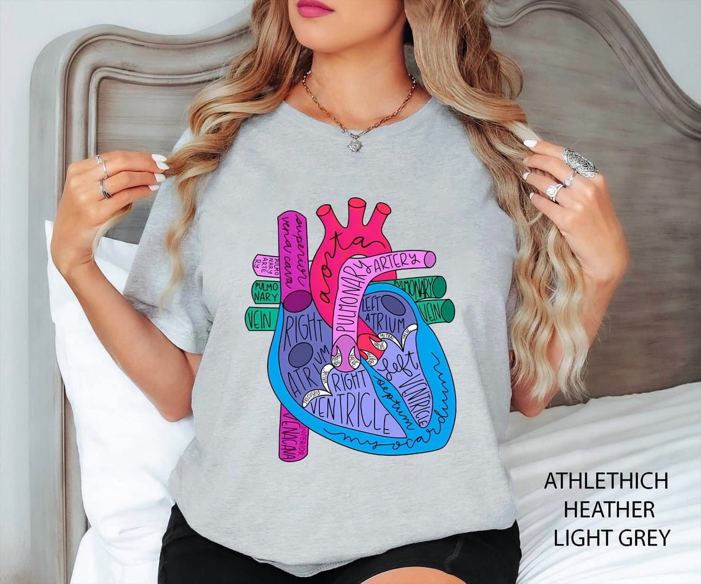 Heart Anatomy Shirt, Cardiac Nursing , Nursing School Shirt, Medical ...