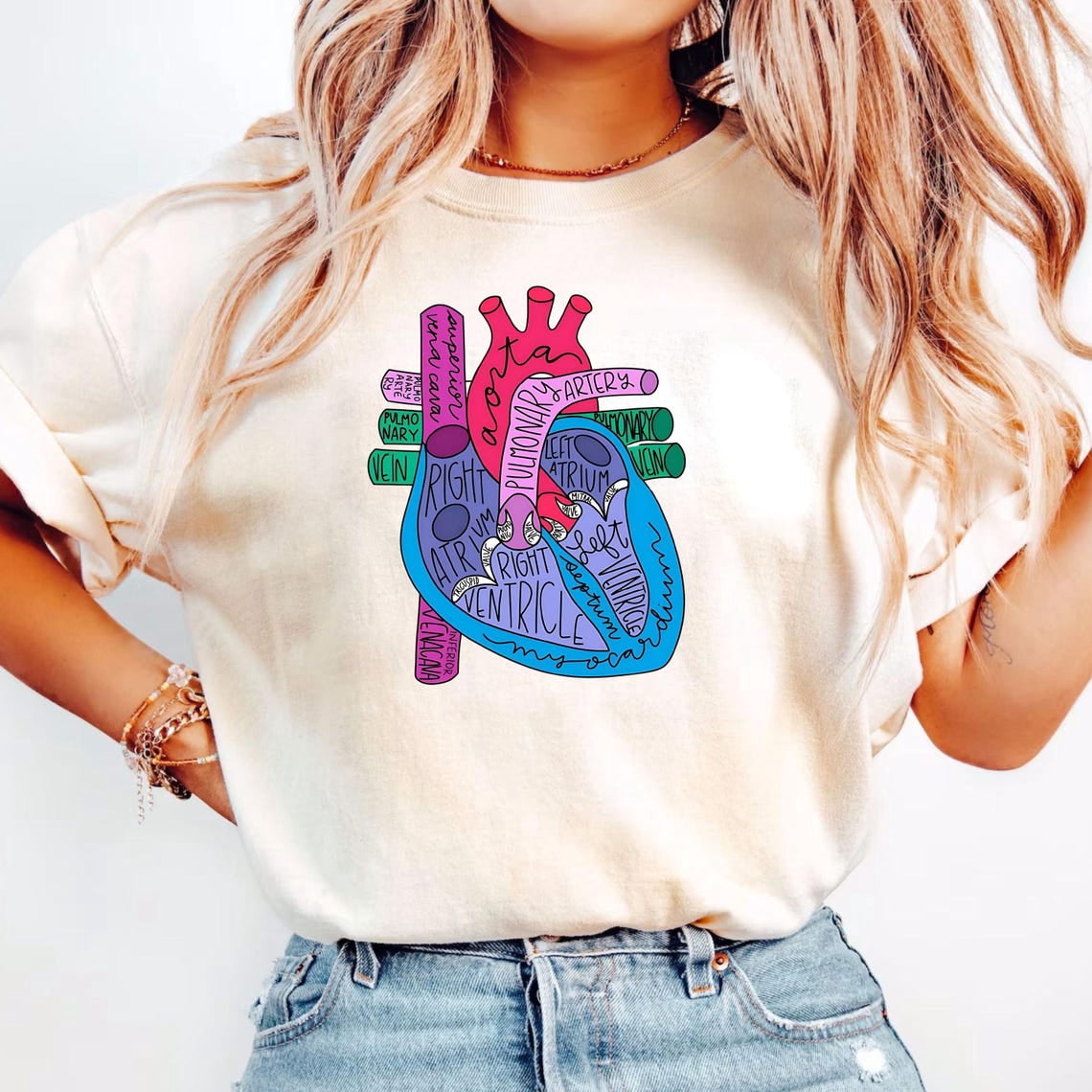 Heart Anatomy T-Shirt, Medical Professional Shirt, Nursing School ...