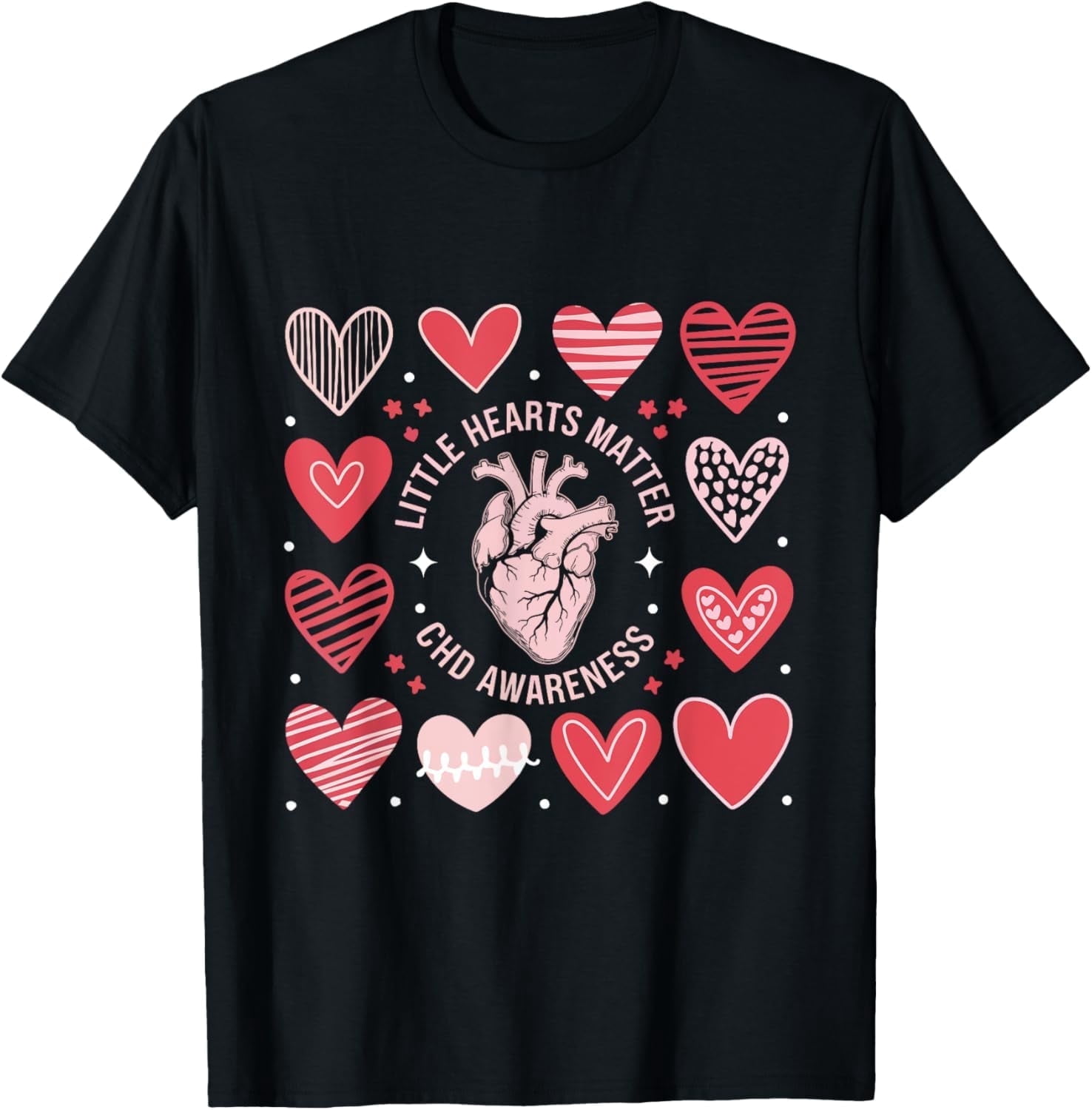 Heart Anatomy Valentine Little Heart Matter CHD Awareness T-Shirt ...