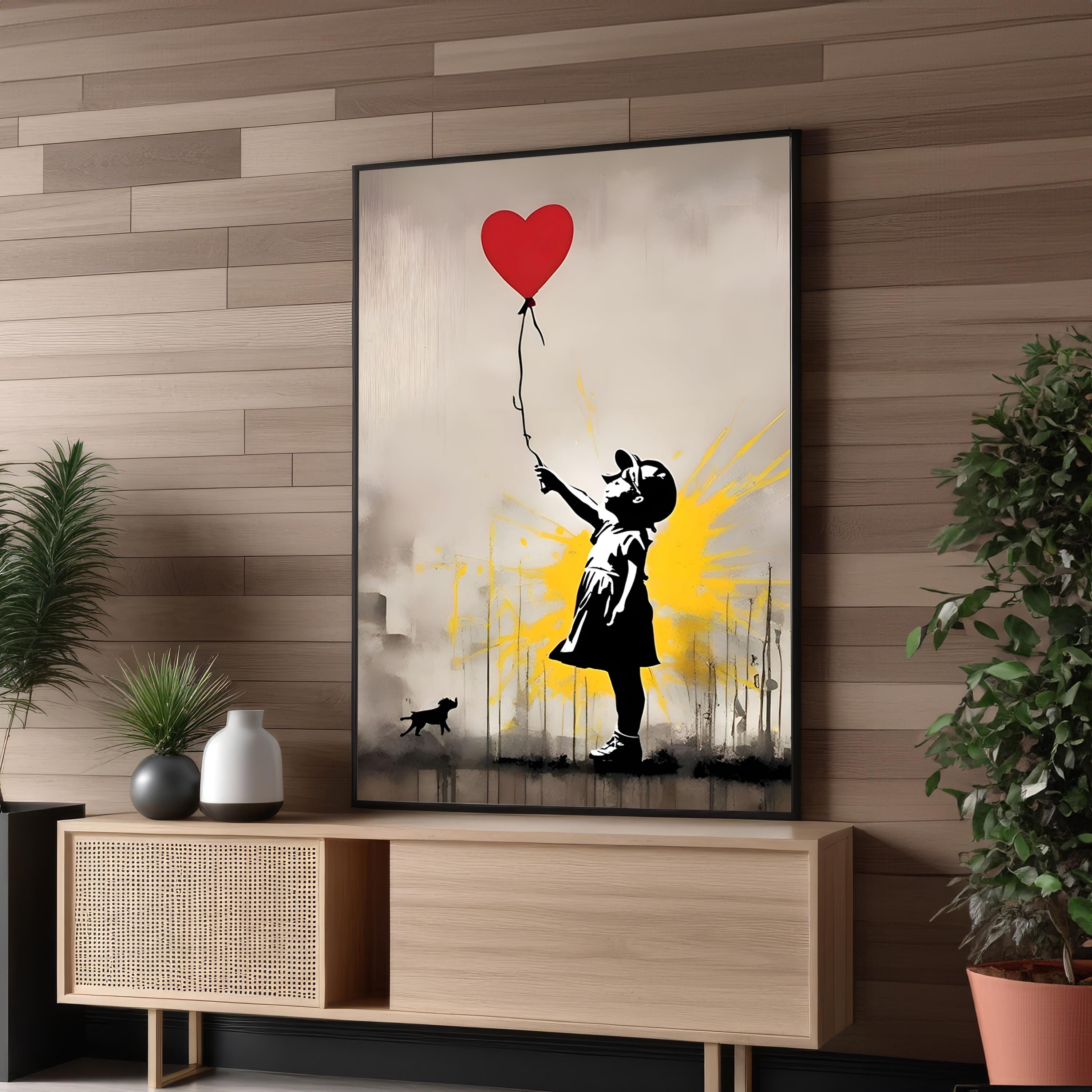 Heart Balloon Girl Art Print – Or Urban Graffiti Style Wall Decor For ...