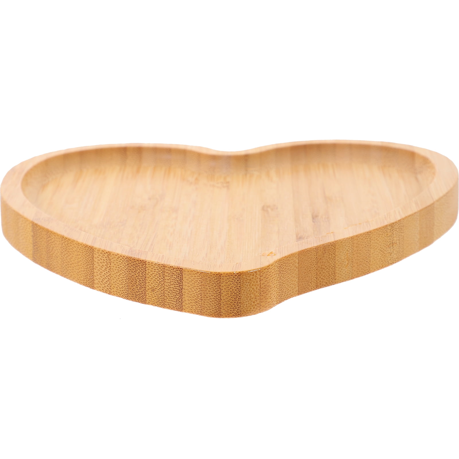 Heart Bamboo Tray Snack Plate Bamboo Storage Plate Fruit Serving Plate ...