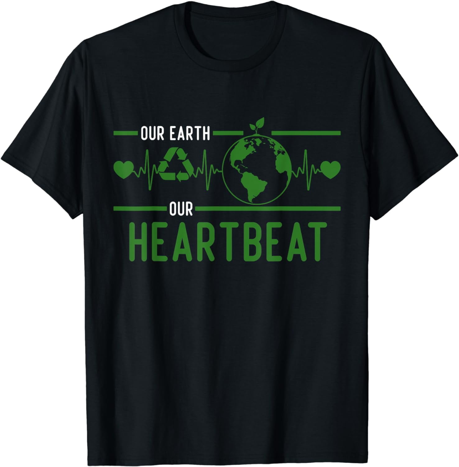 Heart Beat Earth Day Recycle Love Earth Day Anniversary T-Shirt ...