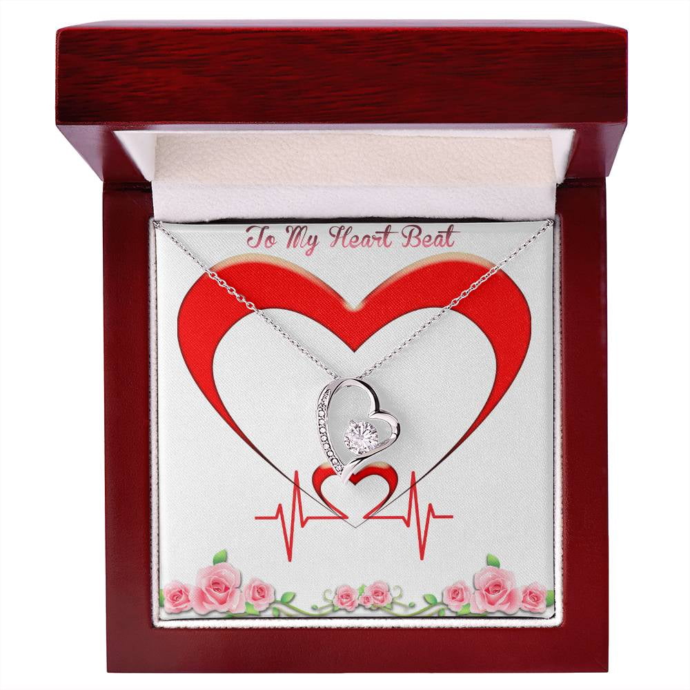 Heart Beat LUX Necklace Gift Set - To My Heart Beat - Forever Love Necklace - 14k White Gold ...