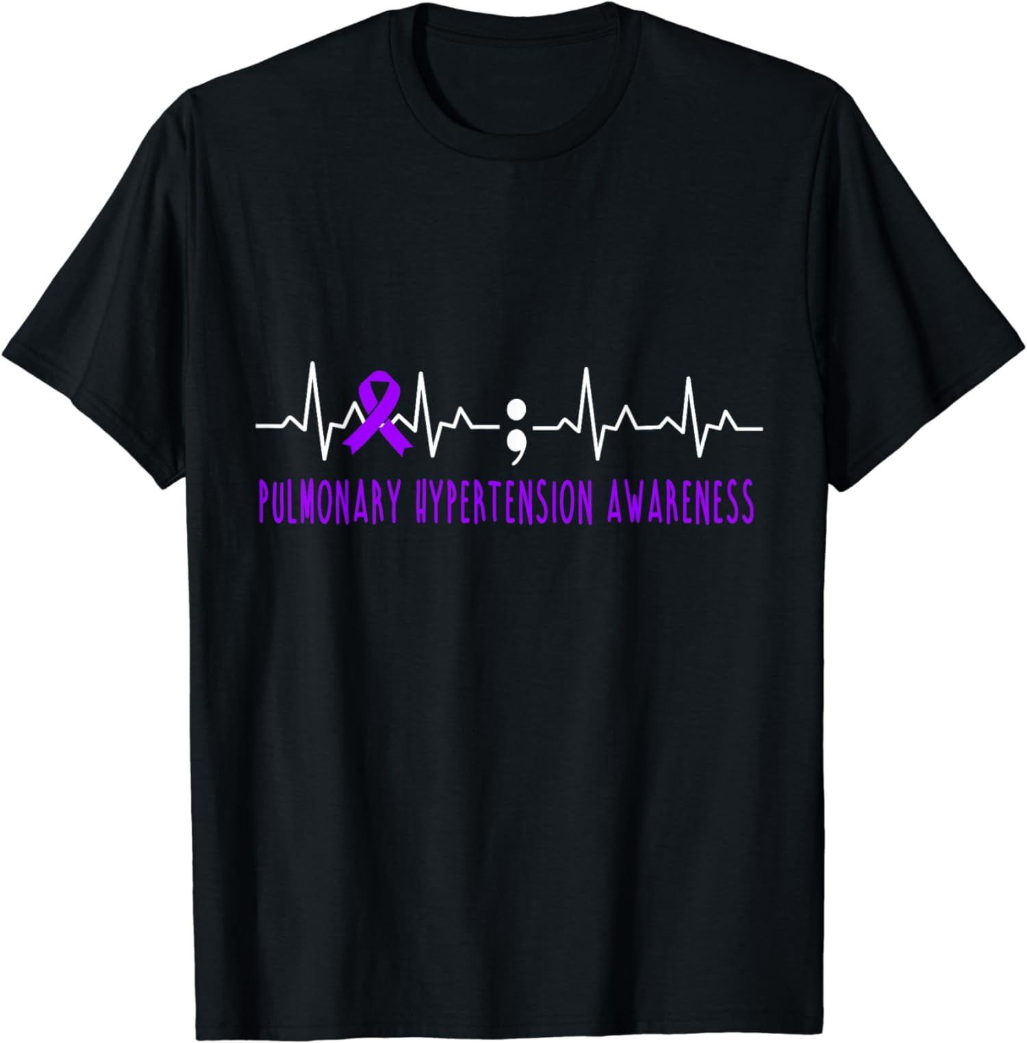 Heart Beat Pulmonary Hypertension Awareness Ribbon Shirt - Walmart.com