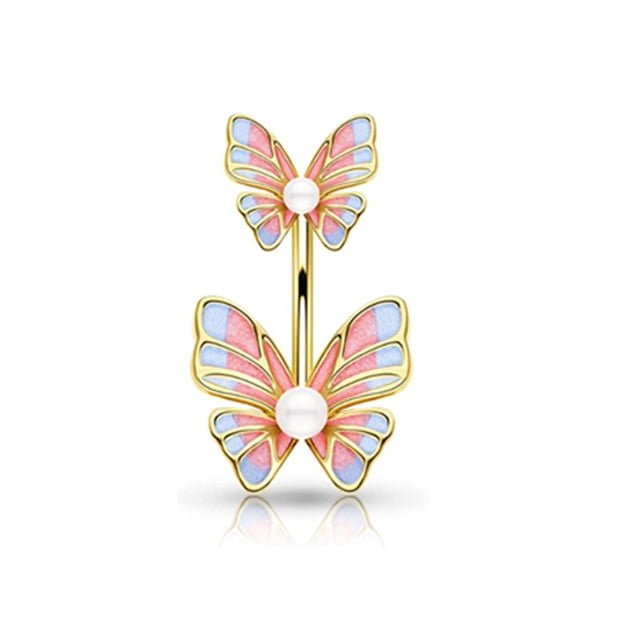 Heart Belly Button Ring Navel Piercing Female Sterling Silver 14G Belly ...