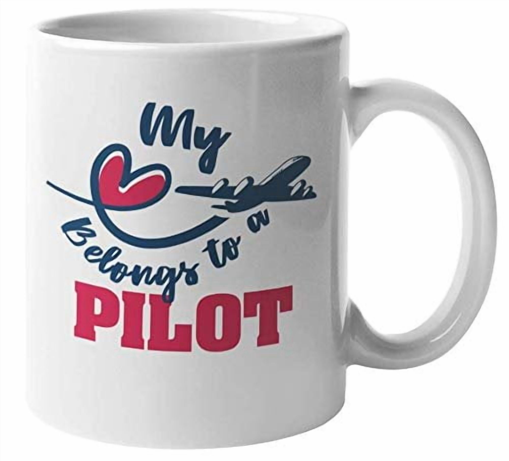 My Heart Belongs To A Pilot Cute Coffee & Tea Gift Mug For A Pilot's ...