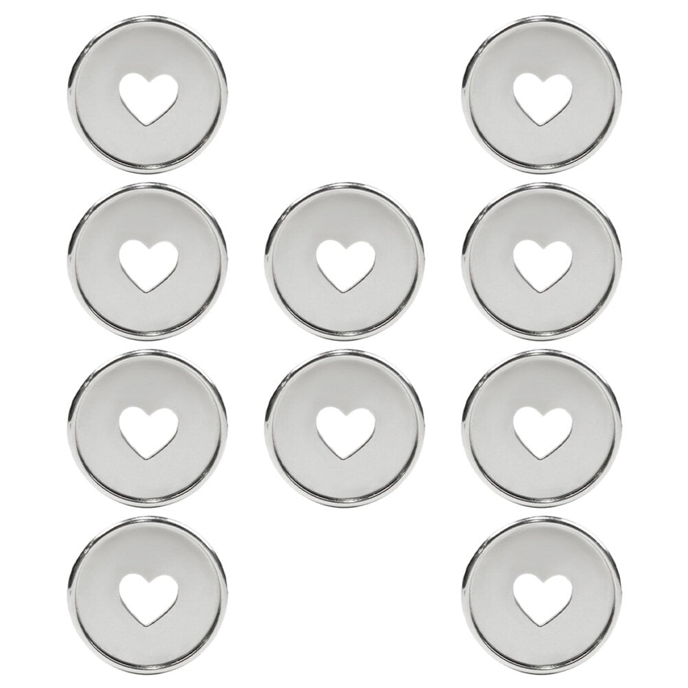 Heart Binding Buckle Planner Expander Discs Ring Silver Rings Mushroom ...