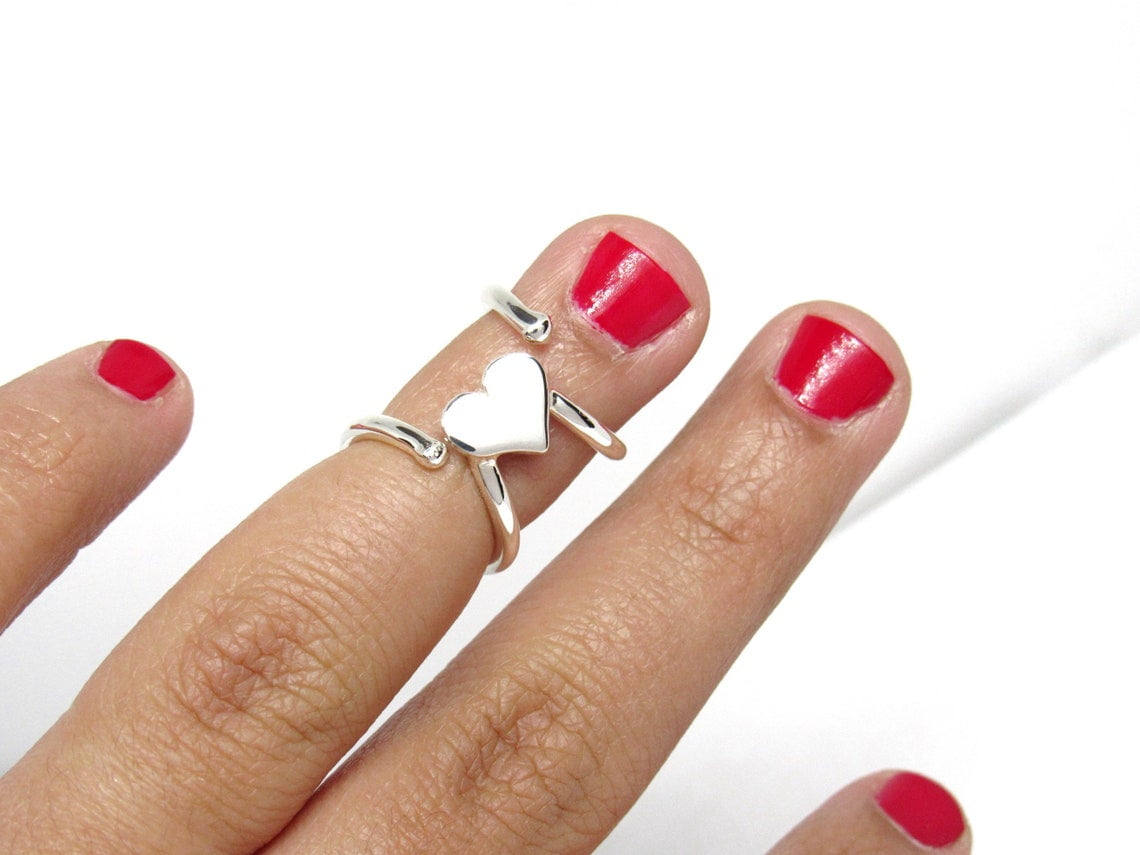 Heart Boutonniere Splint Ring • Sterling Silver Mallet Finger Splint ...