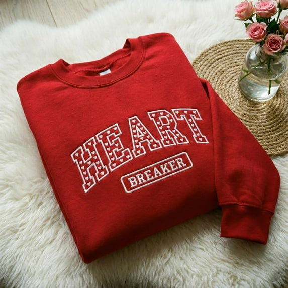 Heart Breaker Embroidered Sweatshirt, Valentines Day Embroidered ...