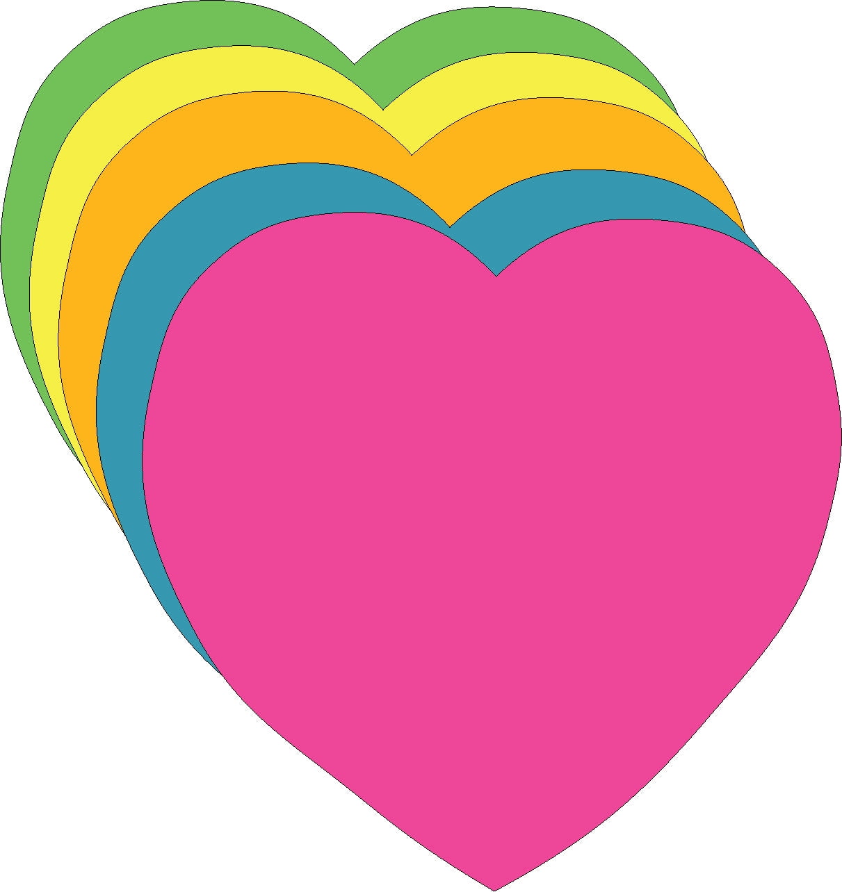 SHAPES ETC. Heart Bright Neon Assorted Color Small Cut-Outs- 2.5 ...