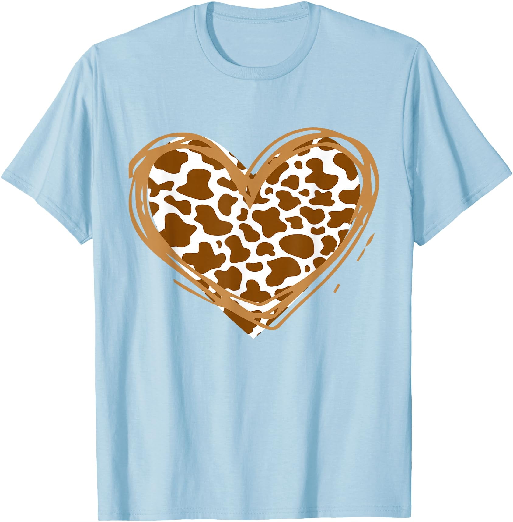Heart Brown Cow Pattern for Cow Lover Softstyle Unisex T-Shirt,Light ...