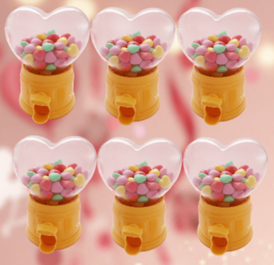 Heart Candy Dispenser Decorative Pink Candy Dispenser Mini Valentine ...