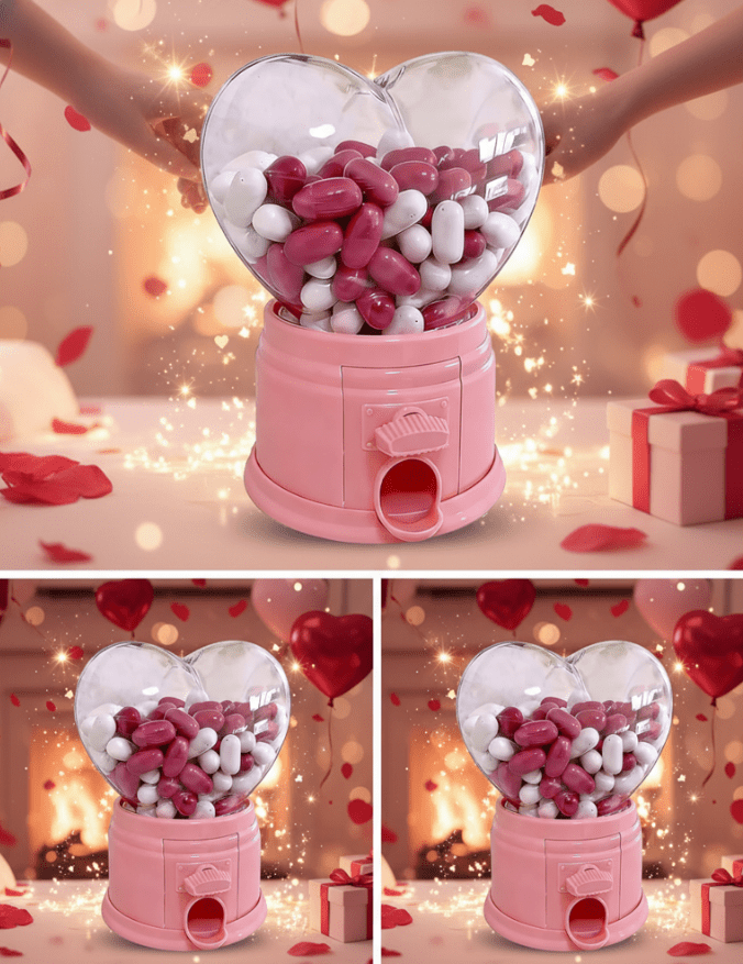 Heart Candy Dispenser Heart Gumball Machine Candy Dispenser Mini ...
