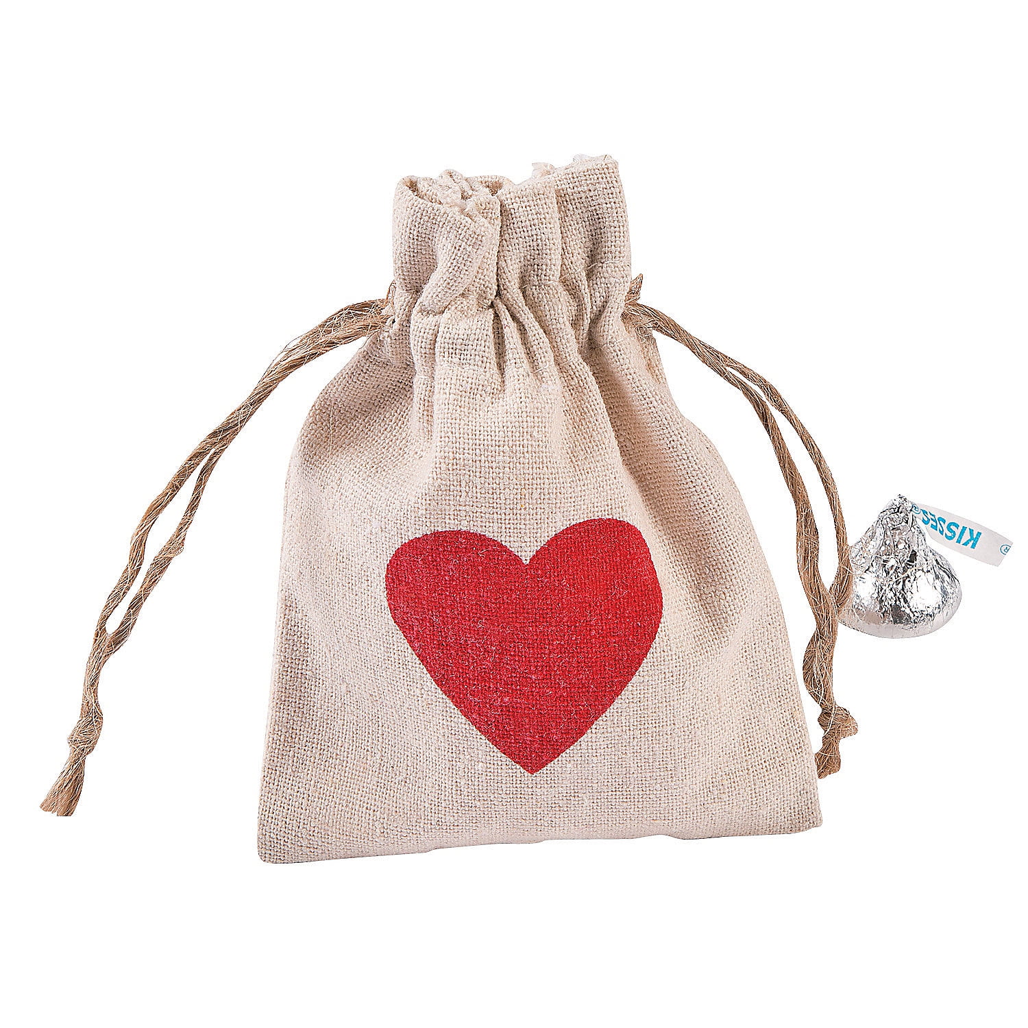 Heart Canvas Drawstring Bags (Dz) - Party Supplies - 12 Pieces ...