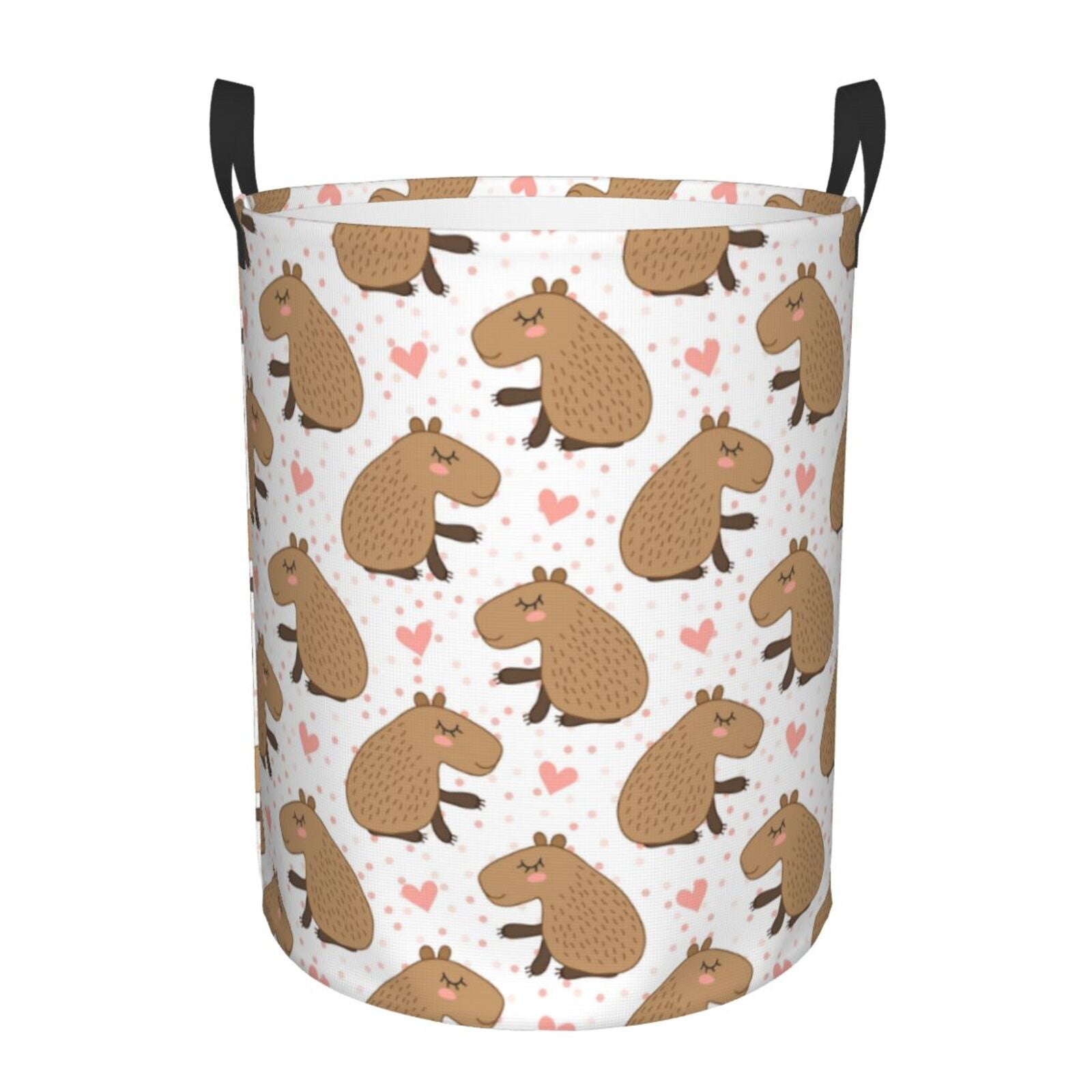 Heart Capybara Print Laundry Basket, Laundry Hamper Waterproof Laundry ...