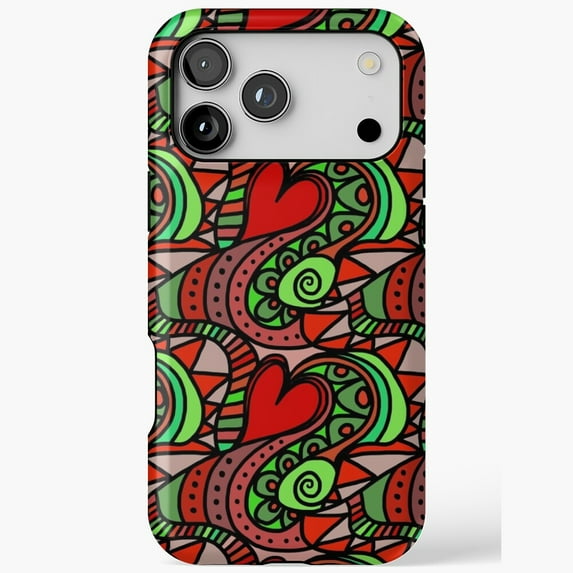 Heart Card Suit Pattern Protective iPhone Case 17 11 12 13 14 15 16 Pro ...