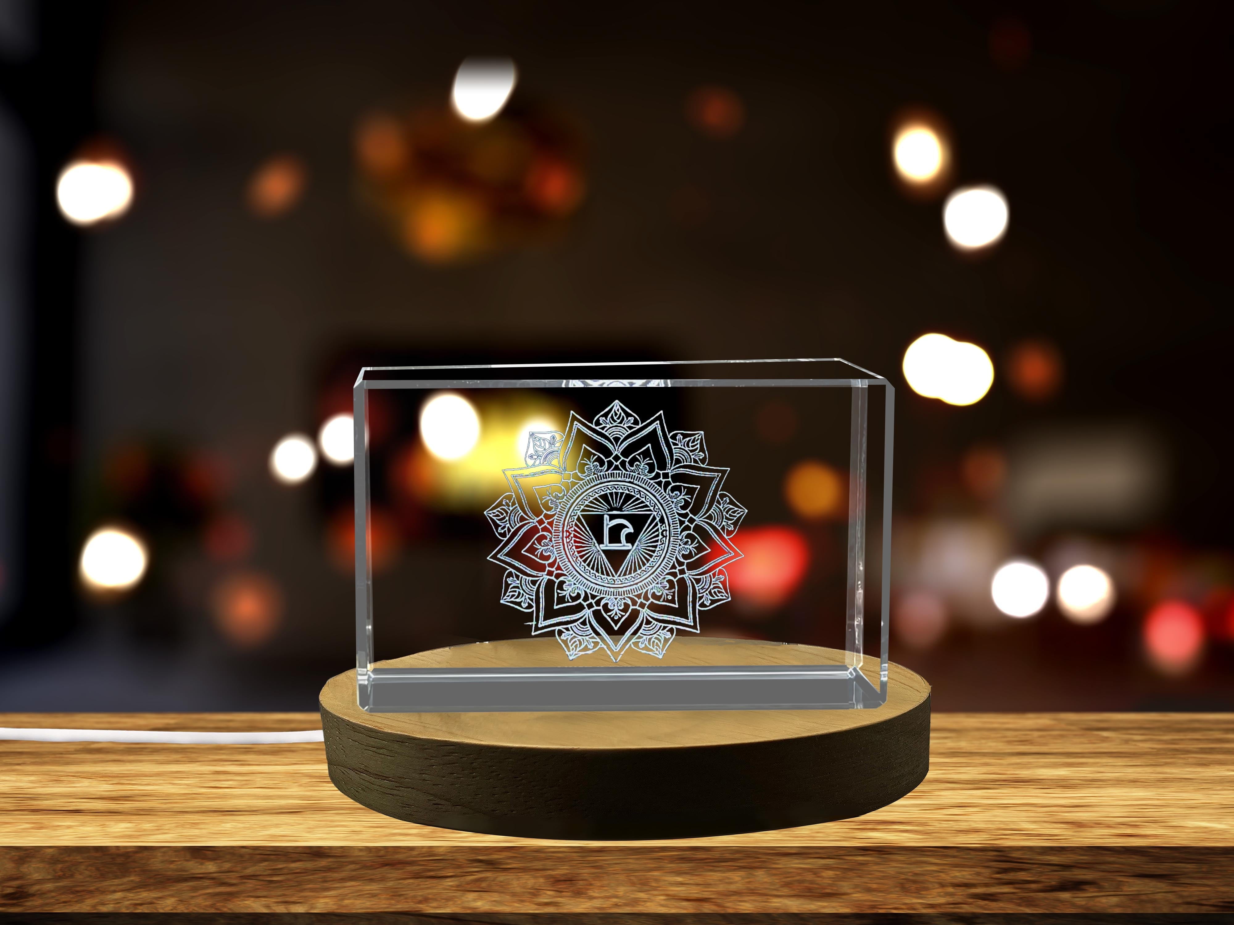 Heart Chakra Crystal with Beautifully Carved Fourth Chakra Symbol ...