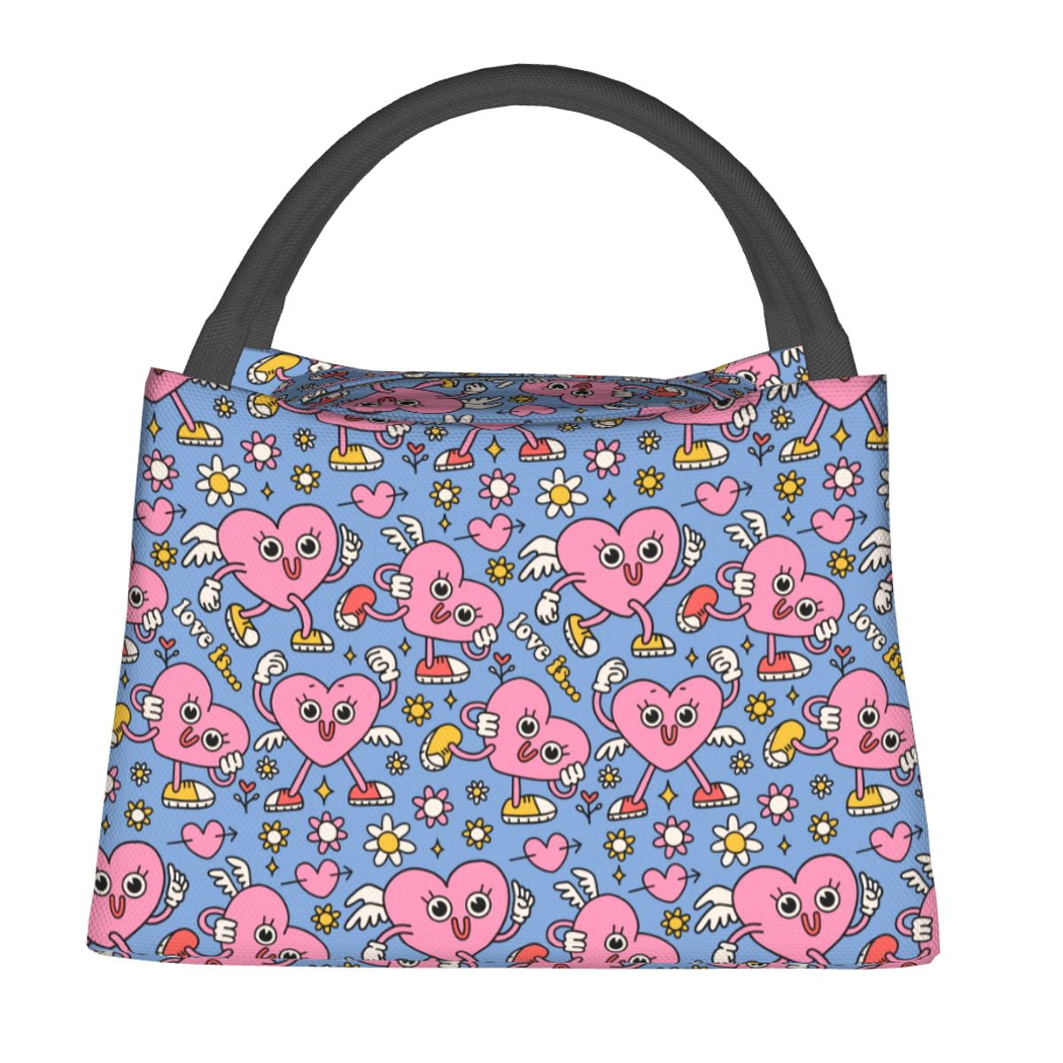 Heart Characters Lunch Bag Funny Office Lunch Box For Cute Graphic ...