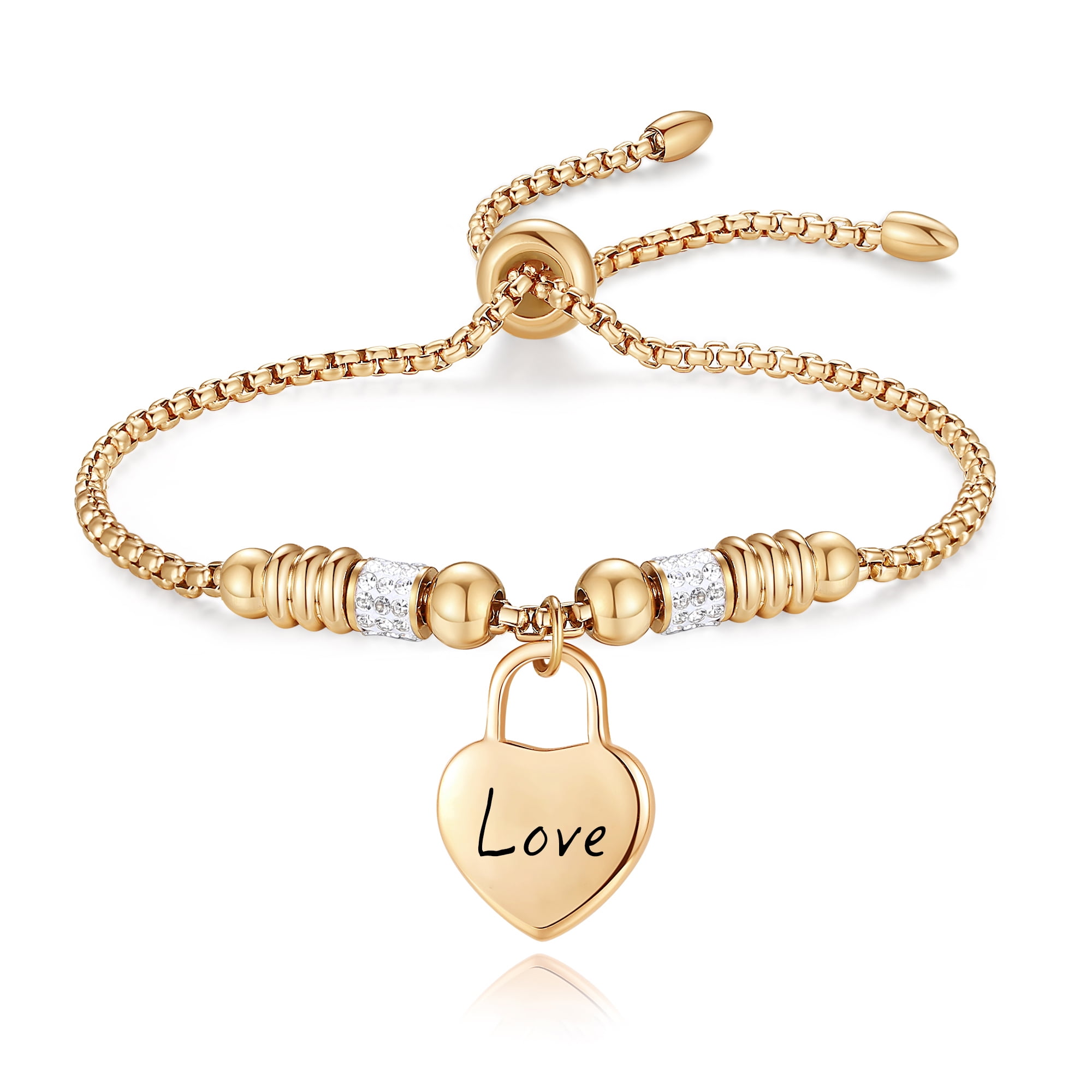 Heart Charm Bracelets with Adjustable Bolo Chain - The Perfect Gift for ...
