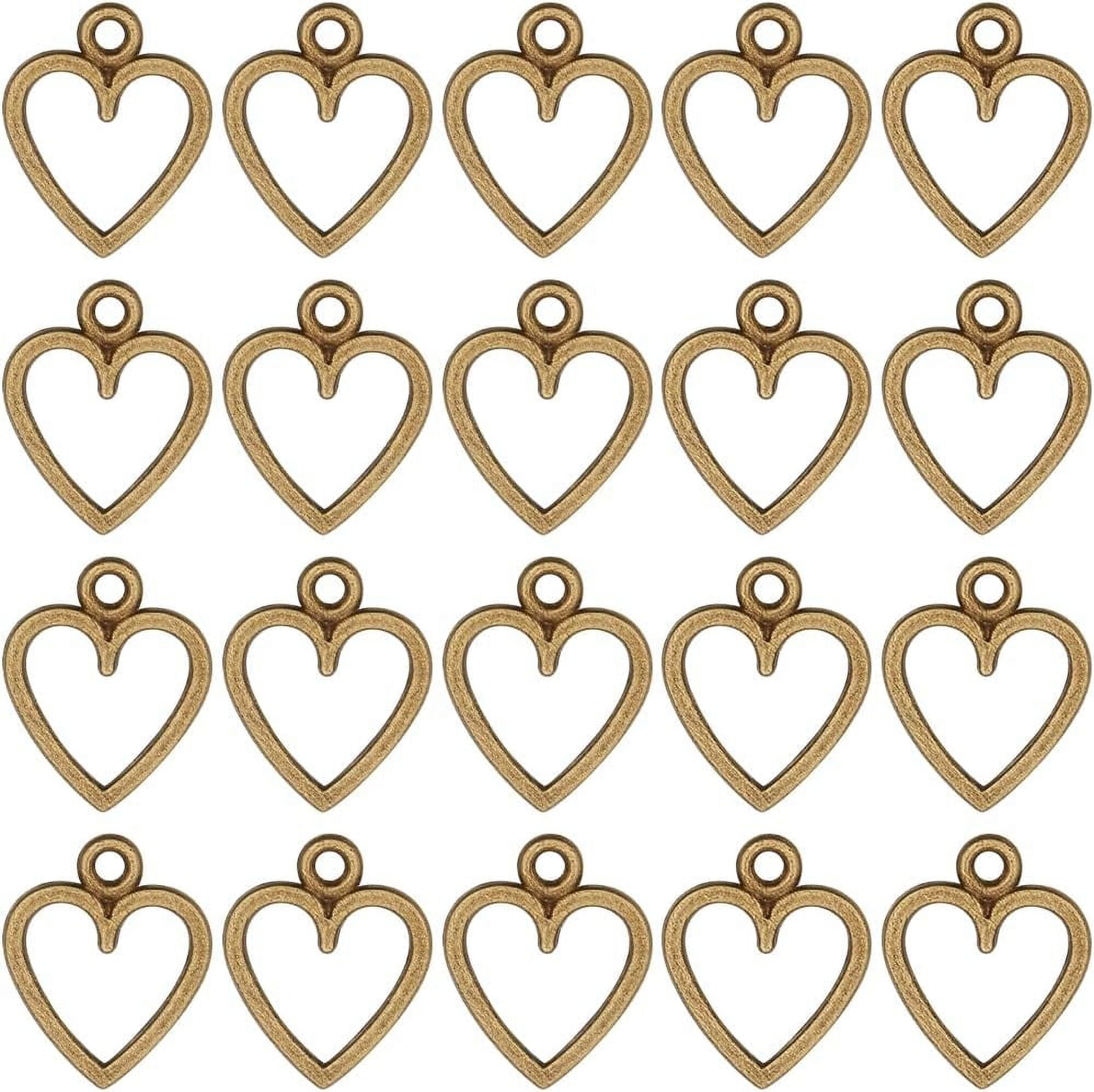Heart Charm Metal Love Charms Tibetan Style Hollow Circle Frame Hearts ...