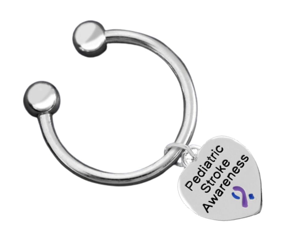 Heart Charm Pediatric Stroke Awareness Horseshoe Keychains - Walmart.com